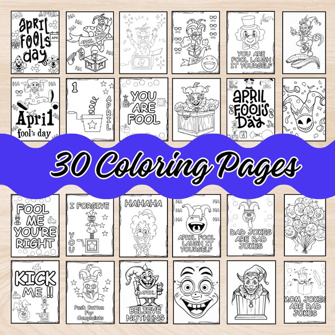 30 April Fools' Day Coloring Page Printable, April Fools' Day Printable ...