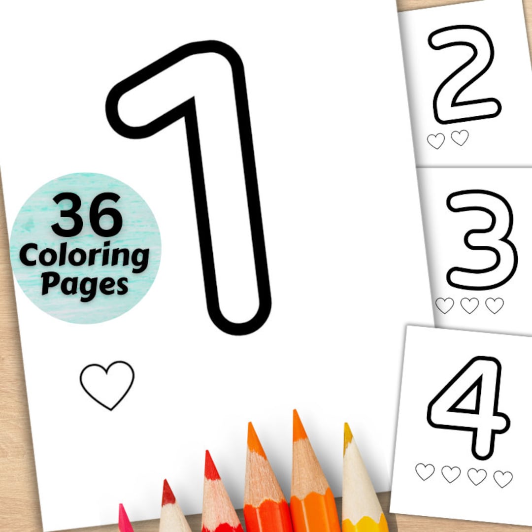 Buy Numbering Coloring Pages for Kids, Coloring 123 Worksheet, Alphabet ...