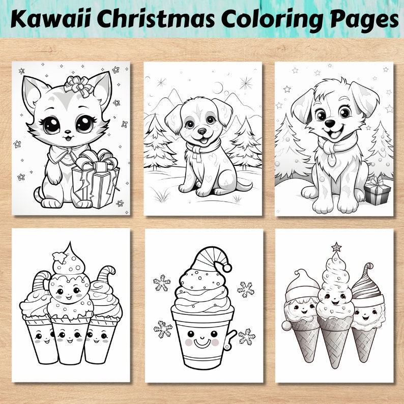 Cute Kawaii Christmas Coloring Pages, Kawaii Animal Coloring Pages ...