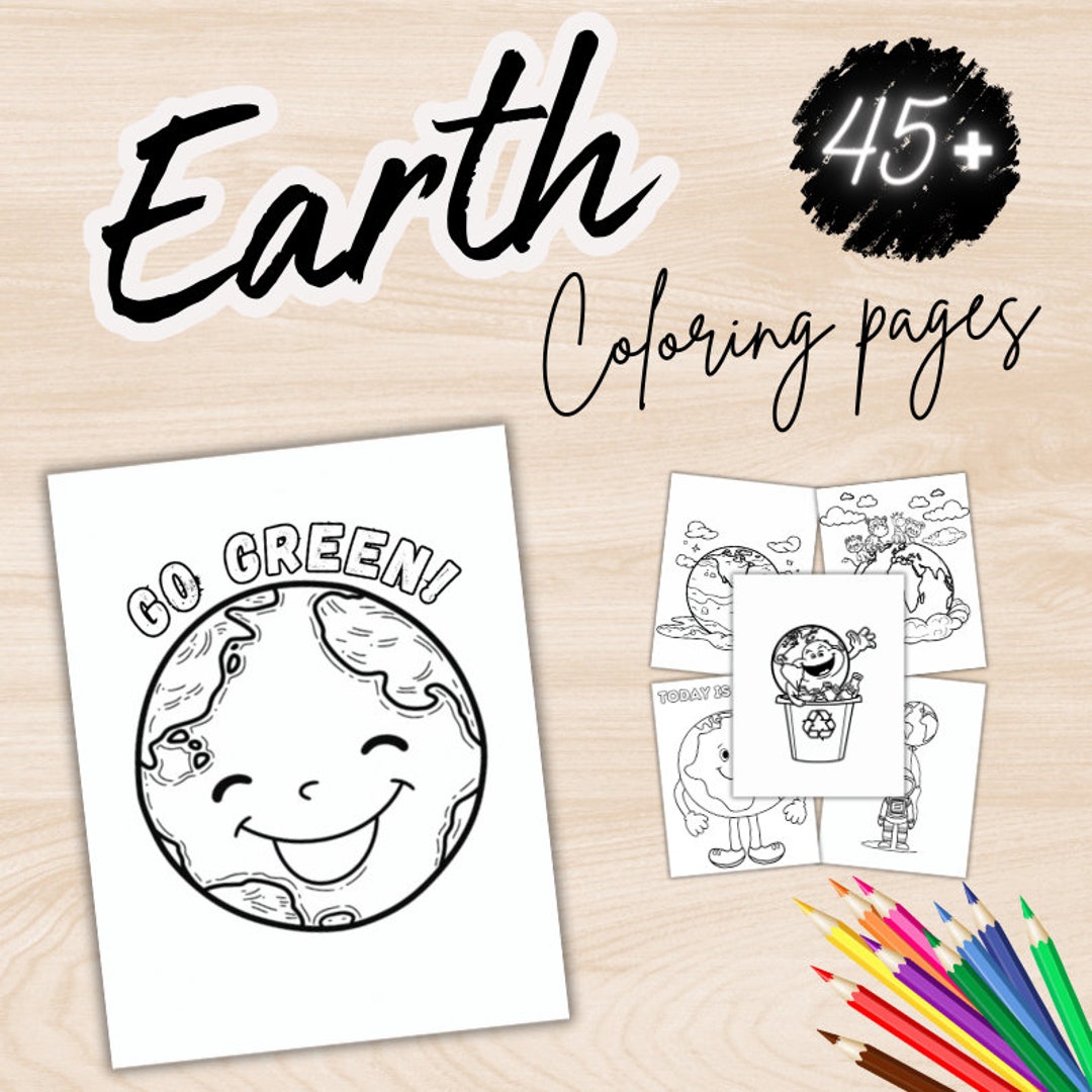 Earth Day Coloring Page Printable, Spring Coloring Page, Earth Day ...