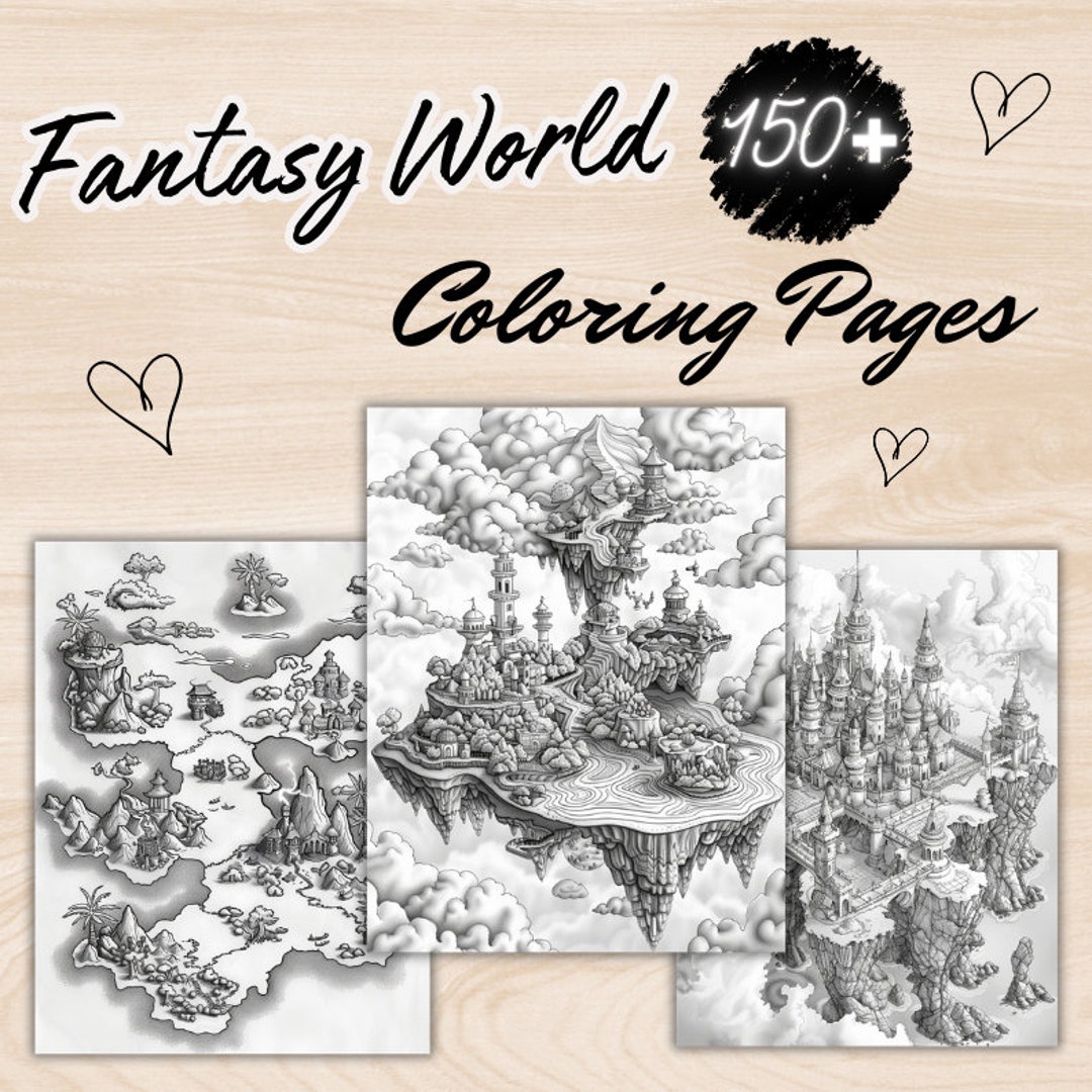 Fantasy World Window Coloring Pages, Fantasy World, Magic Door Coloring ...