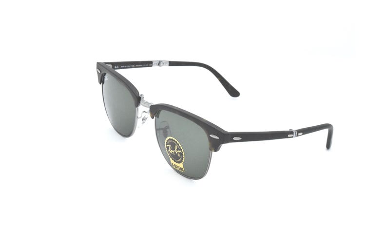 Ray-ban Folding Clubmaster RB 2176 1151/M7 Matte Tortoise / Green Lens ...