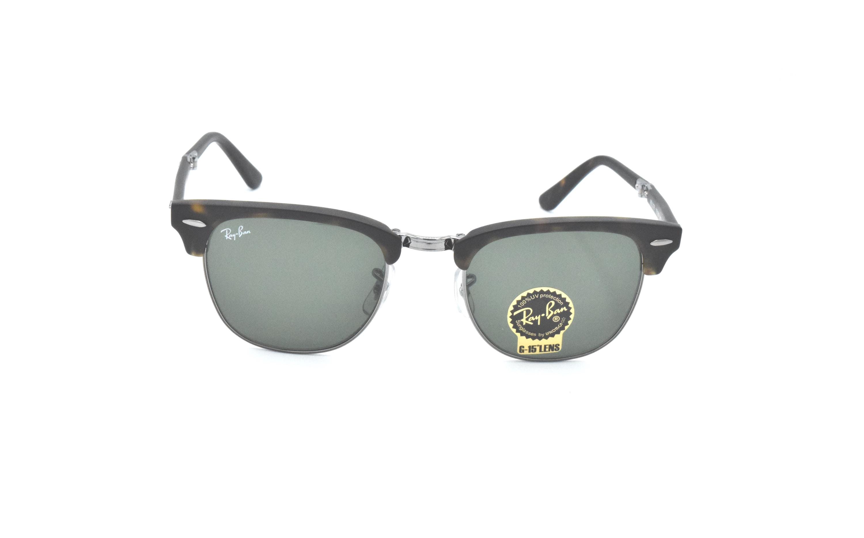 Ray-ban Folding Clubmaster RB 2176 1151/M7 Matte Tortoise / Green Lens ...