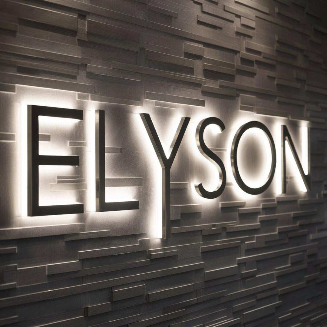 Personalized Wall Logo Backlit Sign Custom Metal Storefront Sign Custom ...