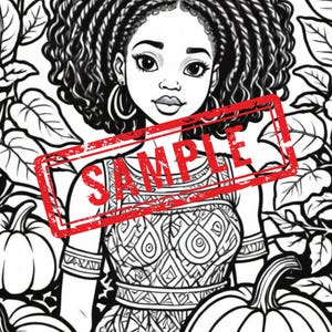 Fall Black Girl Coloring Page | Relaxing Activity | Cozy Autumn ...