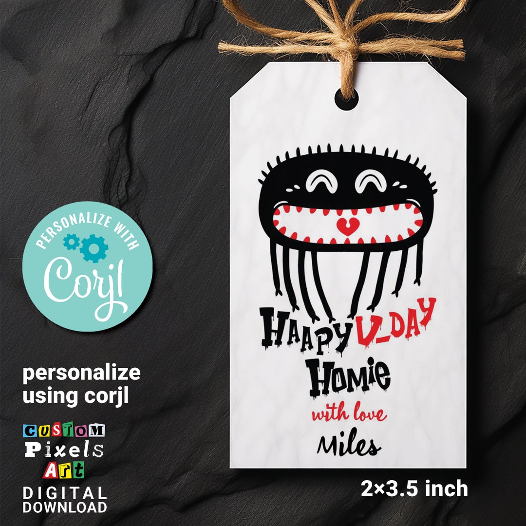 Customized Digital Tag, Gift Tags for Boys, Valentine Cards for ...