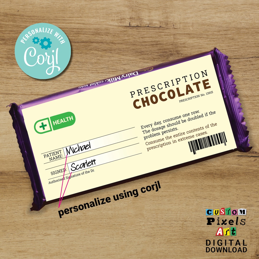 Personalized Chocolate Wrapper, Editable Name Designs, Birthday Gift ...