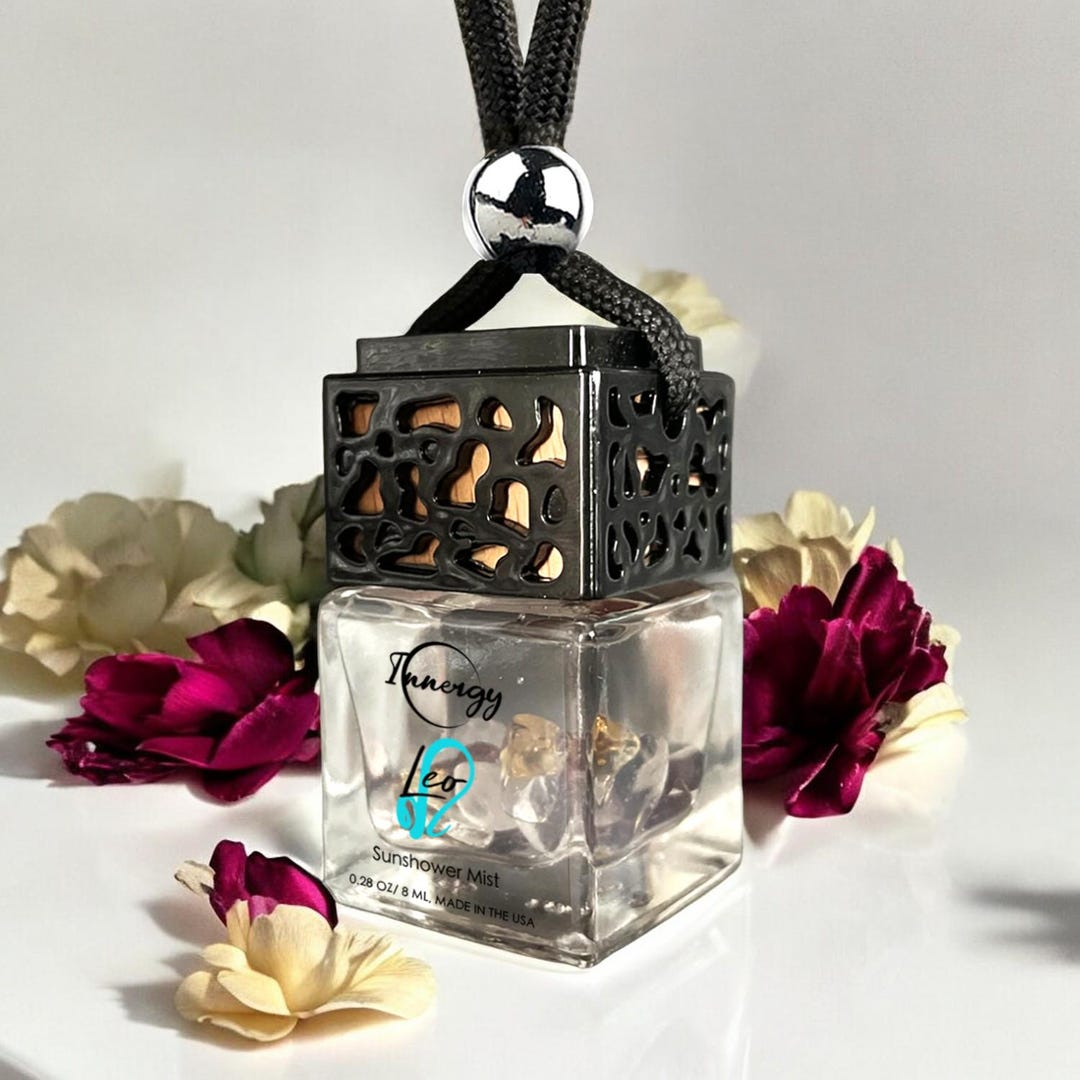 Leo Zodiac Crystal-enhanced Oil Diffuser, Hanging Car Air Freshener, Sunshower Mist, 8ml - Etsy