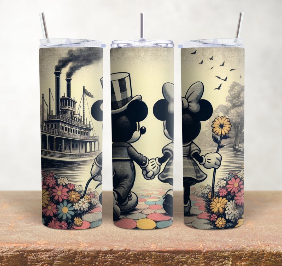 Steamboat Willie Mickey and Minnie Holding Hands Tumbler Wrap - Etsy