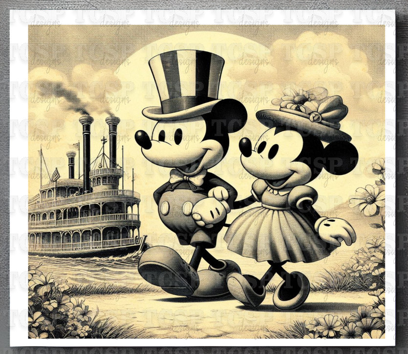 Steamboat Willie Mickey and Minnie Tumbler Wrap - Etsy
