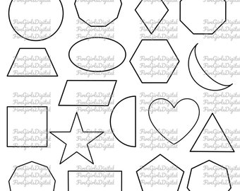 2D and 2D Shapes SVG PNG JPEG Clipart - Instant Digital Download - Etsy