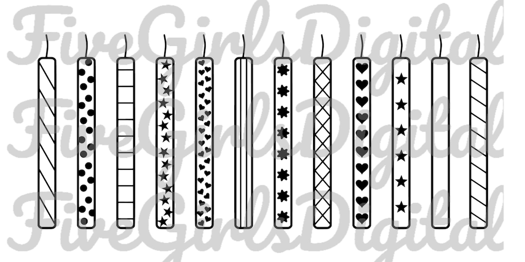 Birthday Candles SVG PNG JPEG Clipart - Instant Digital Download - Etsy