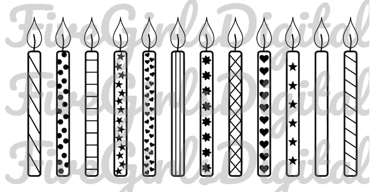 Birthday Candles SVG PNG JPEG Clipart - Instant Digital Download - Etsy