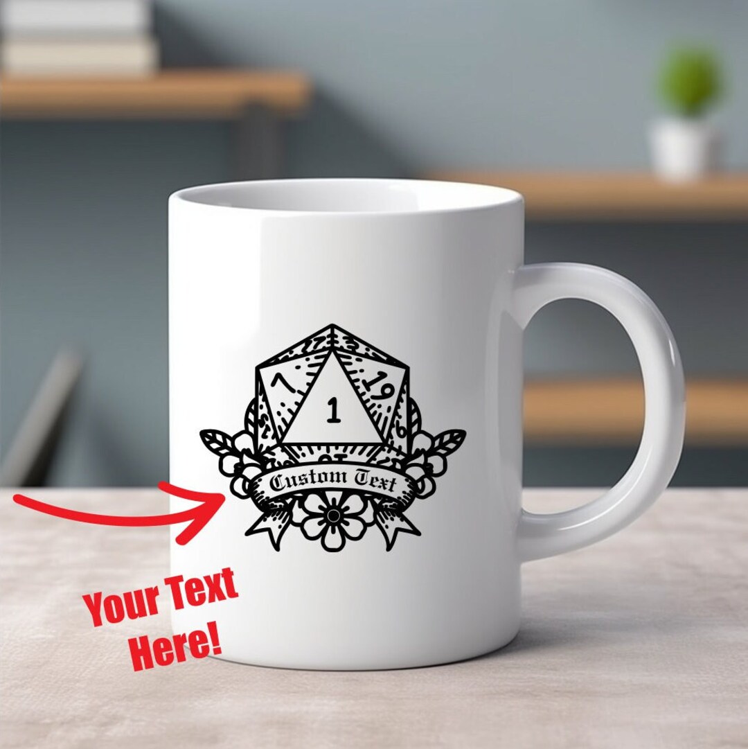 Dungeons and Dragons Custom Dice Mug, Custom Gaming Mug, 11oz Mug ...