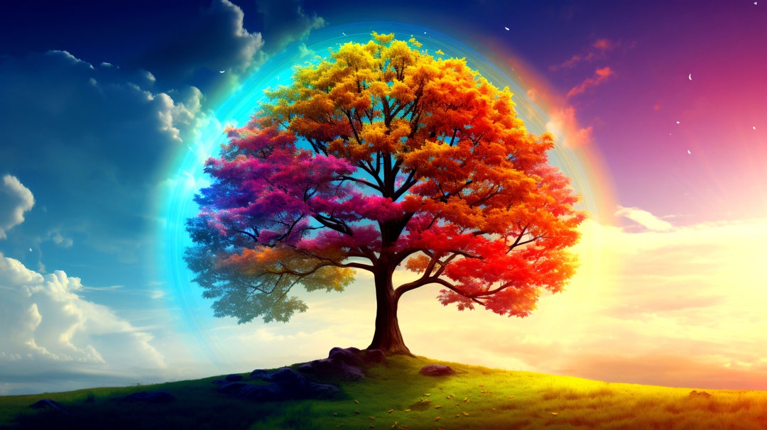 Colorful Tree With Aura / Energy - AI Generated Art - Midjourney AI Art ...