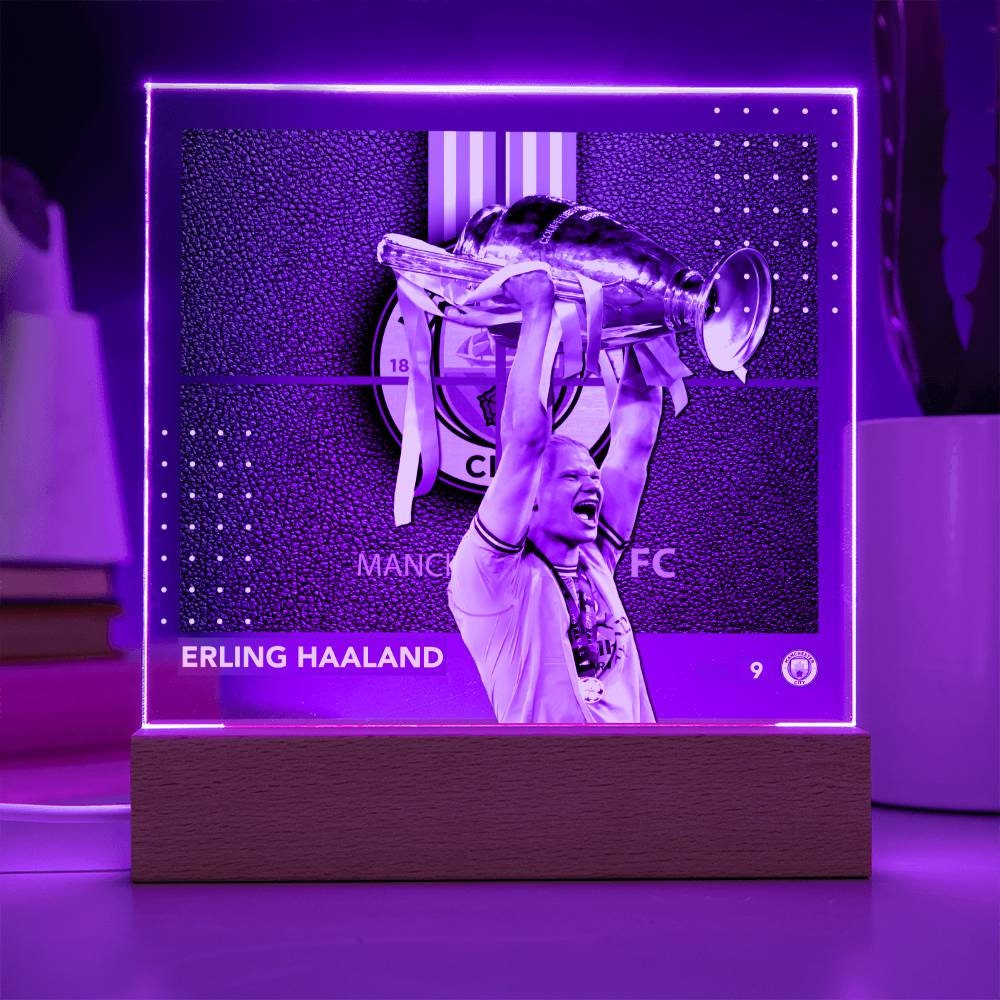 Erling Haaland Manchester City Led Acrylic Plaque - Etsy