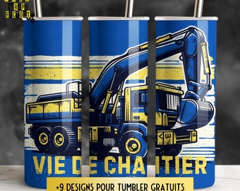 Construction Tumbler Wrap Sublimation PNG, Vehicles Trucks Tractor ...