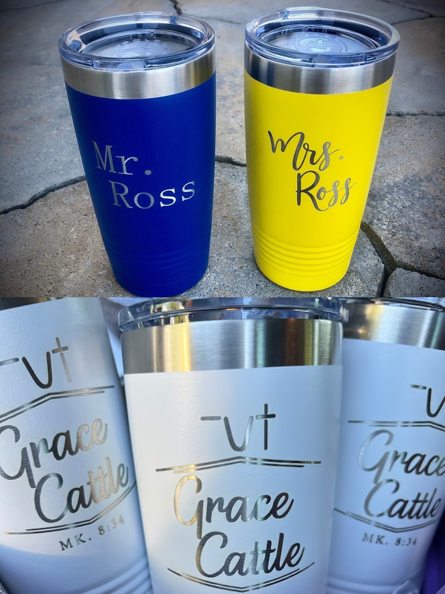 Personalized 20 Oz Tumbler, Monogrammed Custom Tumbler, Monogram Name ...