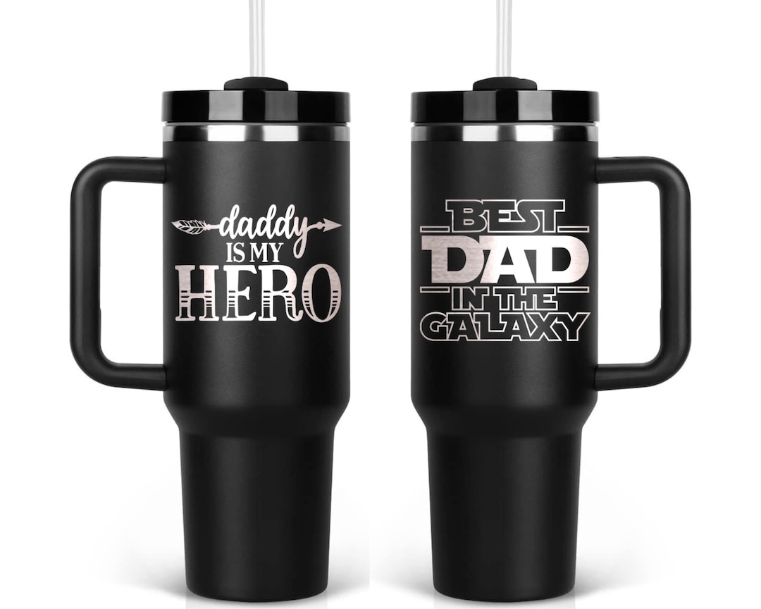 Custom Dad Tumbler With Handle, 40 Oz Tumbler Handled With Lid and ...
