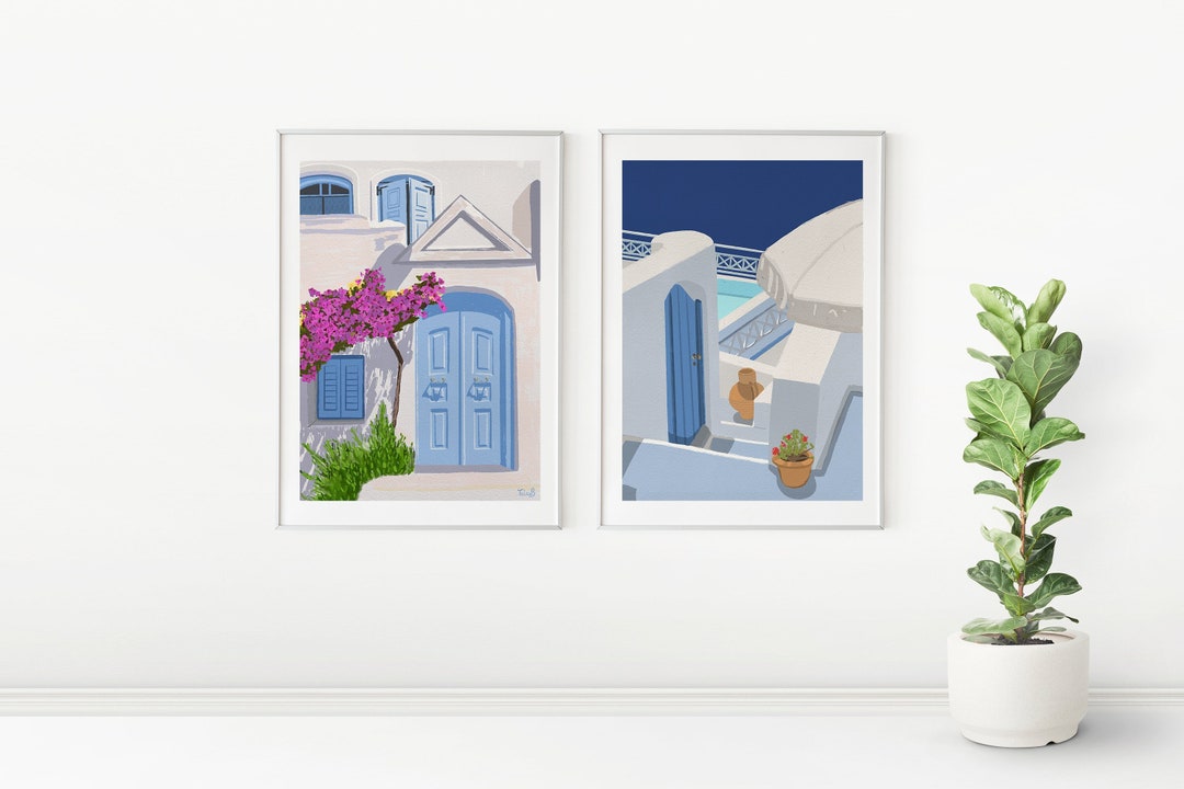 Greece Set Print, Wall Set-prints, Wallart Set Prints, Greek Island ...