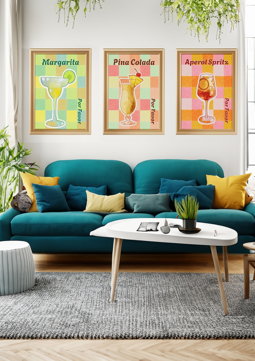 Cocktails Illustration Poster Set Tryptic Wall Art Cocktails - Etsy