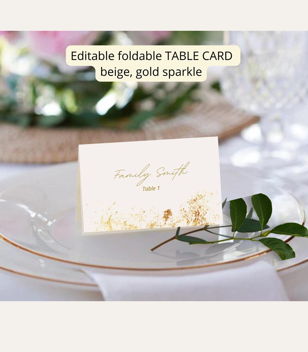 Chic Editable Foldable and Printable Placecard for Every - Etsy