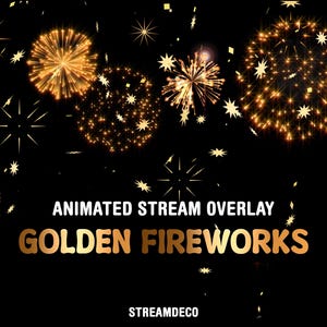 Golden Fireworks, Twitch Alert, Animated Stream Overlay, Streamer and ...