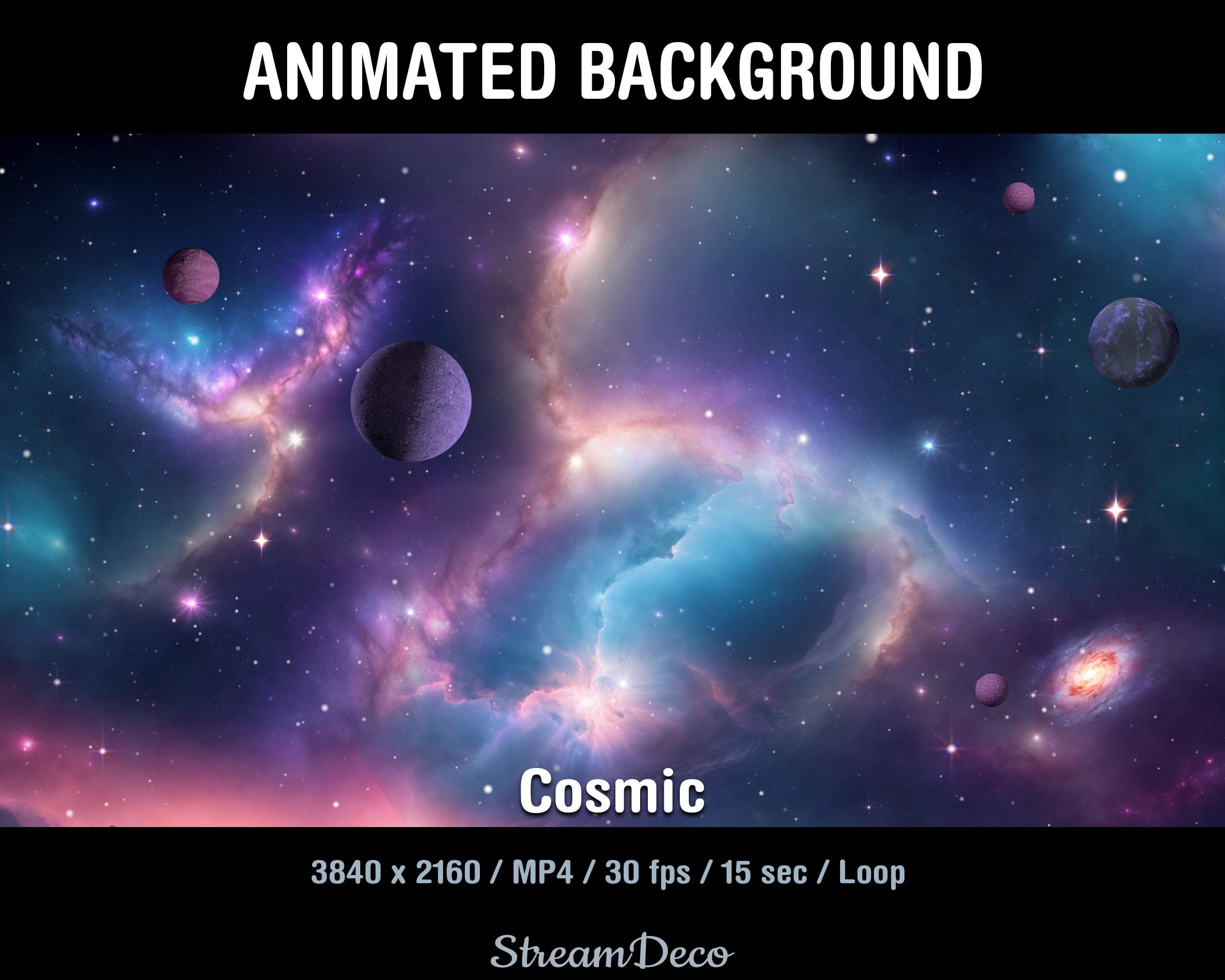 Cosmic Animated Stream Background, 4K Space Video Loop for Streamers ...