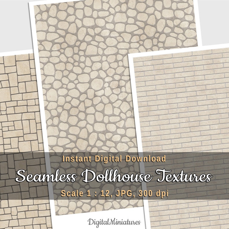 Miniature Light Brick Paving Facing Stone, Printable Sheets for DIY ...