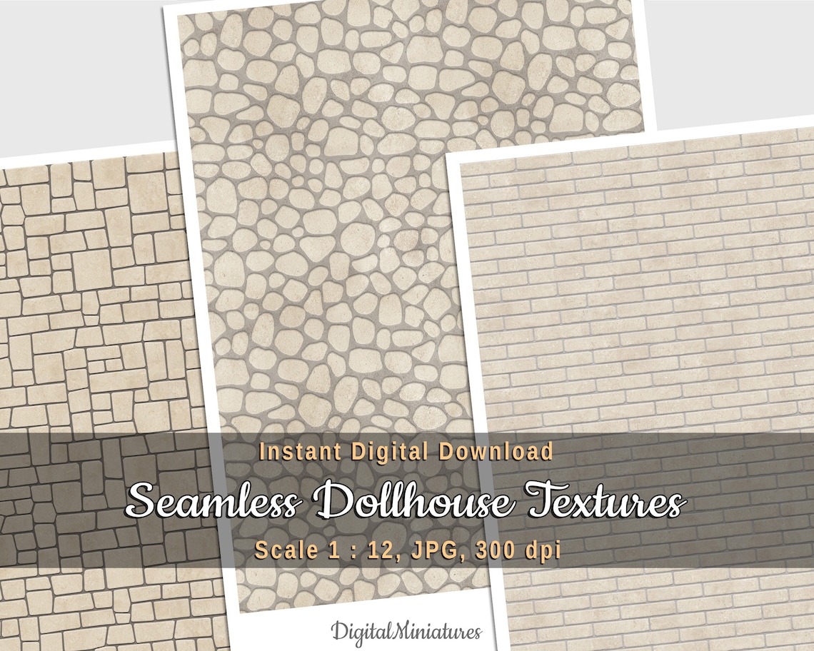 Miniature Light Brick Paving Facing Stone, Printable Sheets for DIY ...