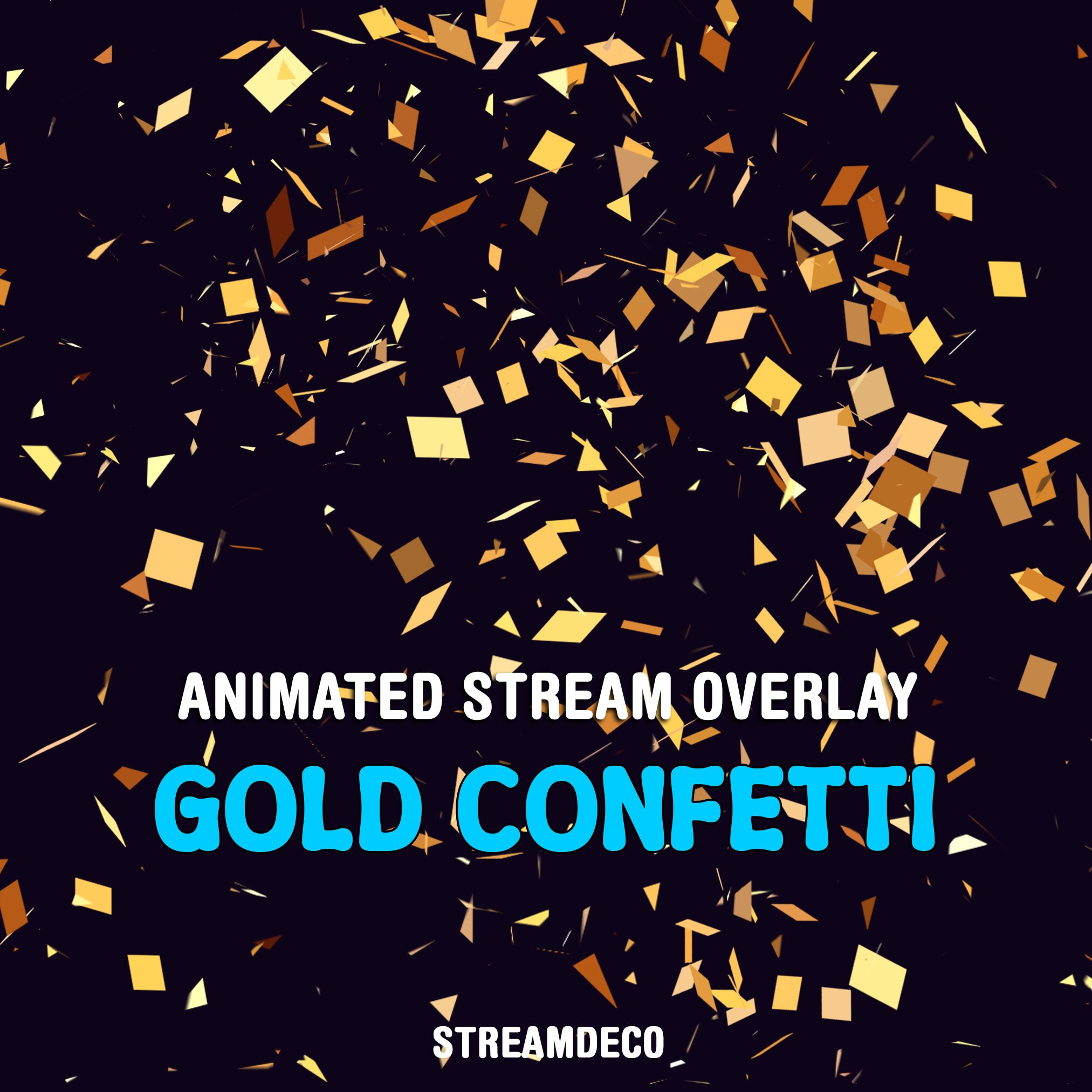 Twitch Alert Animated Gold Confetti, Glitter Festive Stream Alert for ...