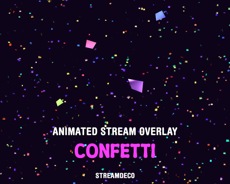 Animated Confetti Stream Overlay, Full Screen Twitch Alert, Asset for Streamer and Vtuber ...