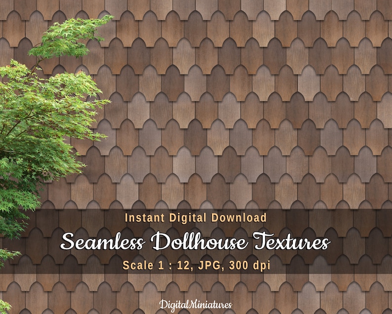 Miniature Wood Roofing Printable Sheets for DIY Dollhouse, Farmhouse ...