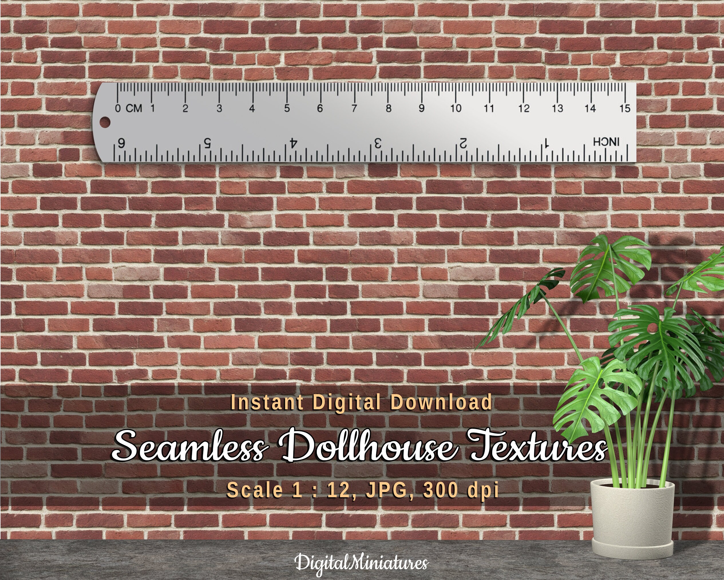Old Red Brick Walls Printable Sheets for DIY Dollhouse and Miniature ...