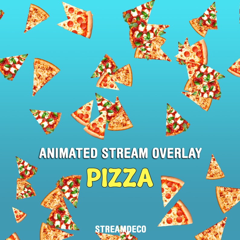Twitch Overlay Pizza, Animated Stream Alert Pizza Shoot up New Follow ...