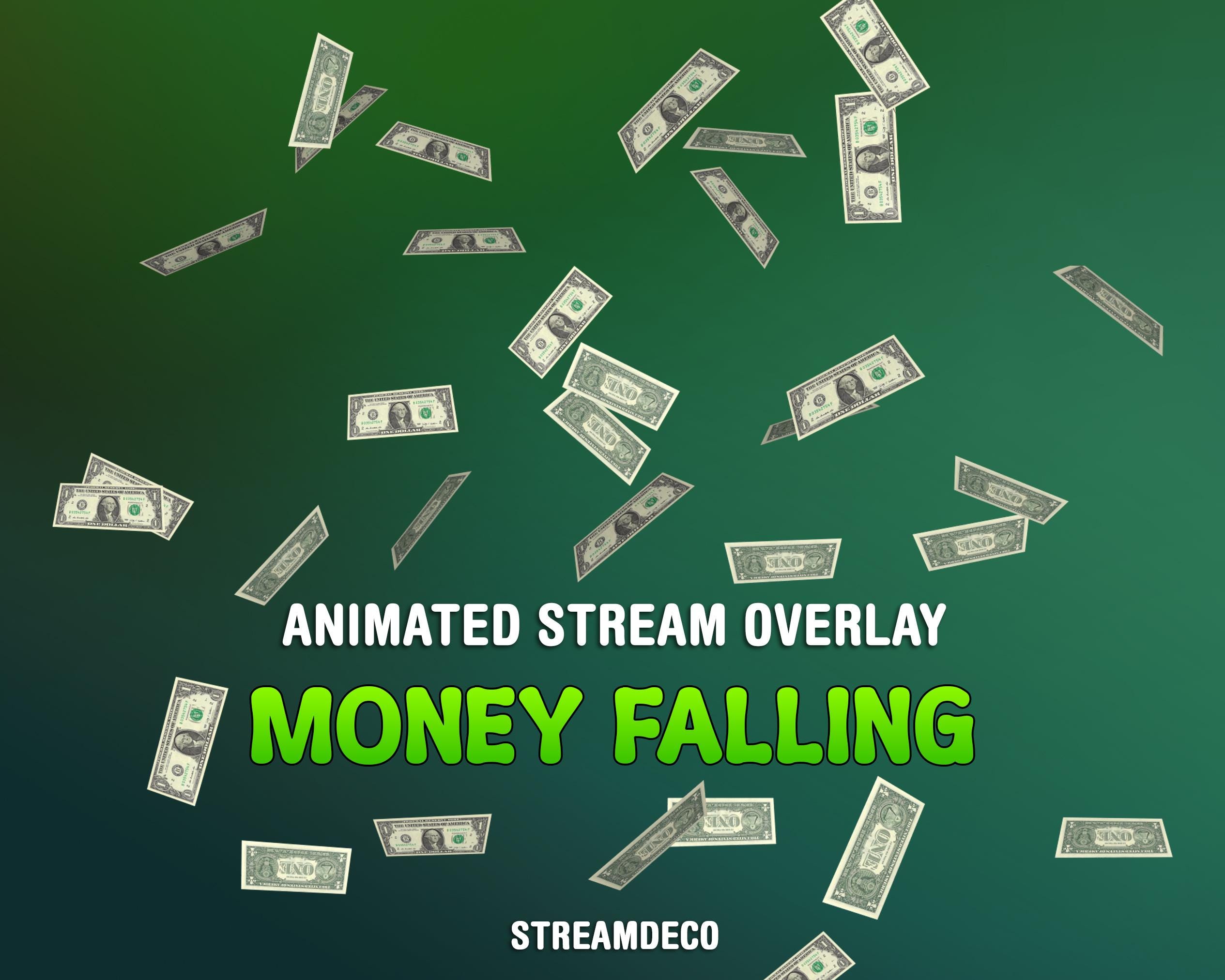 Money Falling, Animated Stream Overlay, Twitch Alert, Streamer and ...