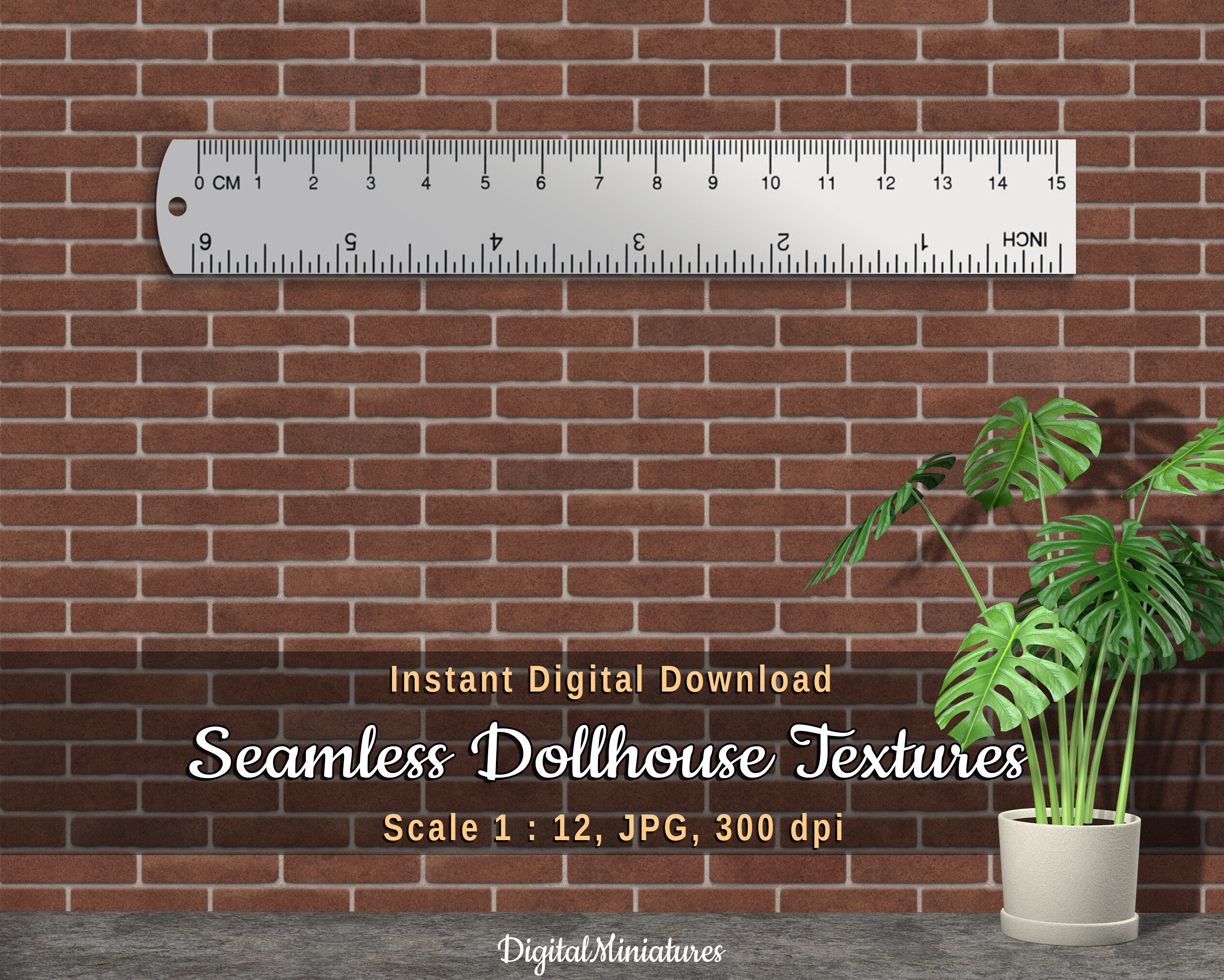 Miniature Dark Brick Walls Printable Sheets for DIY Dollhouse and ...