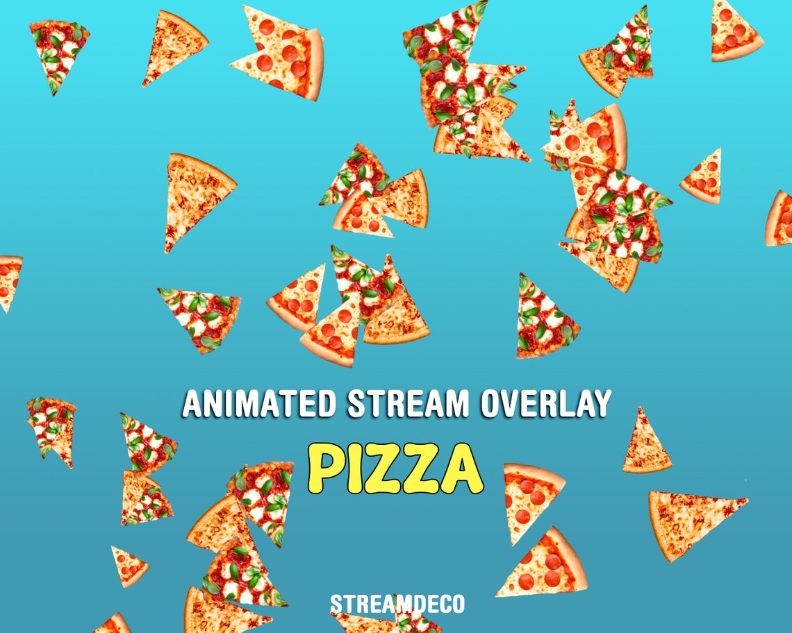 Twitch Overlay Pizza, Animated Stream Alert Pizza Shoot up New Follow ...