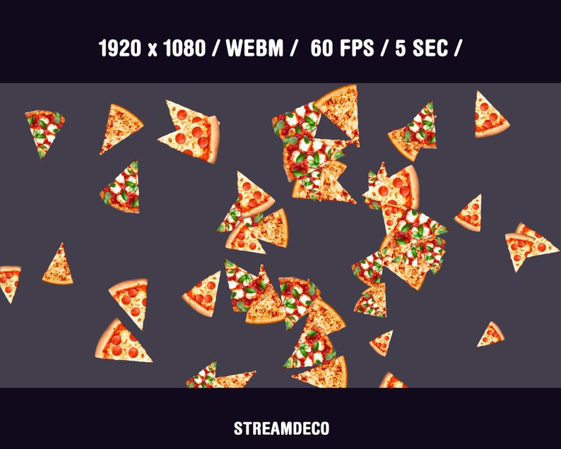 Twitch Overlay Pizza, Animated Stream Alert Pizza Shoot up New Follow ...