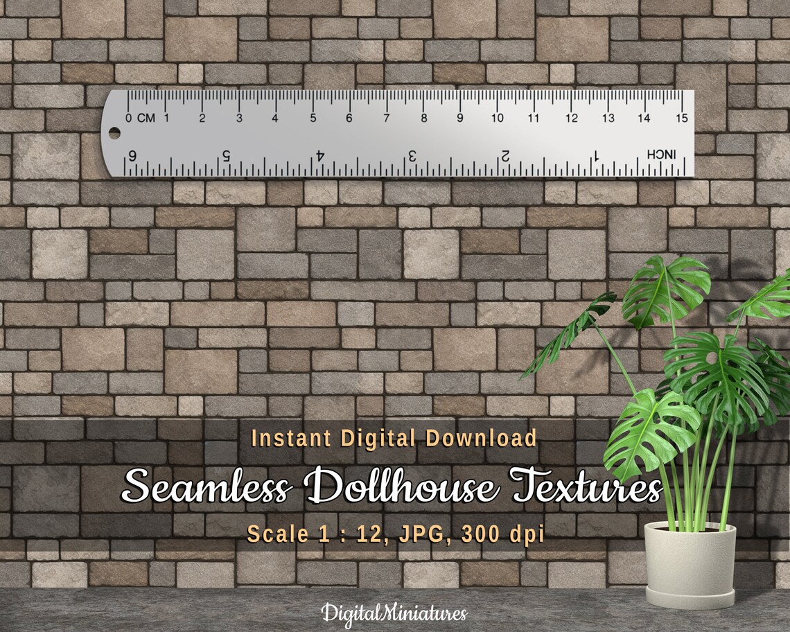 Brick and Stone Printable Sheets for DIY Dollhouse and Miniature ...