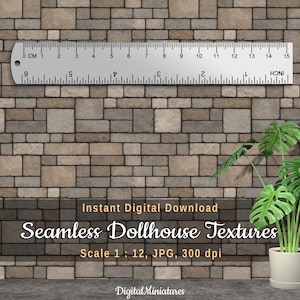 Brick and Stone Printable Sheets for DIY Dollhouse and Miniature ...