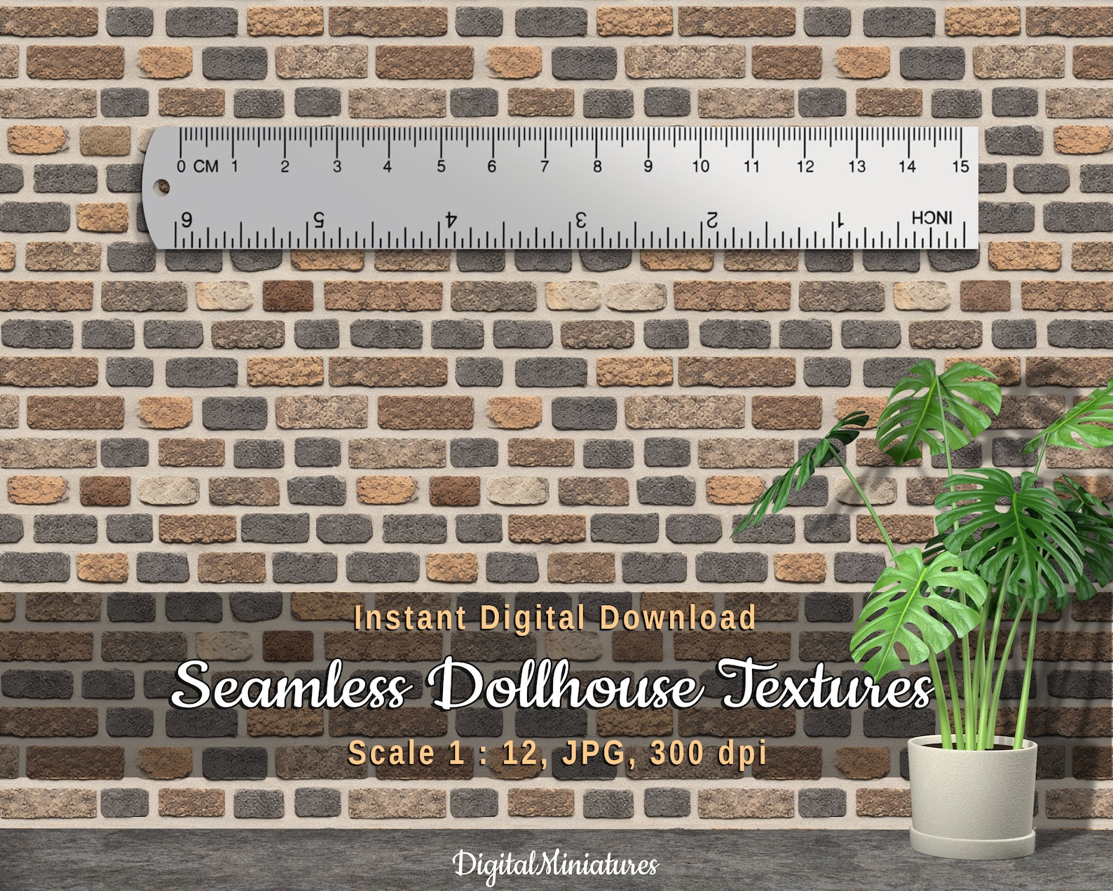 Brick and Stone Printable Sheets for DIY Dollhouse and Miniature ...