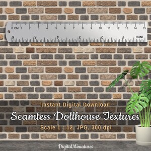 Brick and Stone Printable Sheets for DIY Dollhouse and Miniature ...