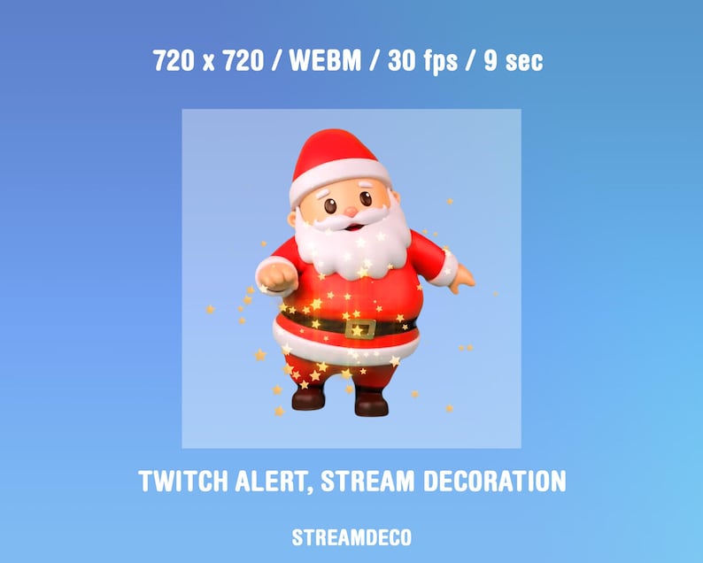 Christmas Twitch Alert Animated Stream Overlay: Dancing Santa - Etsy