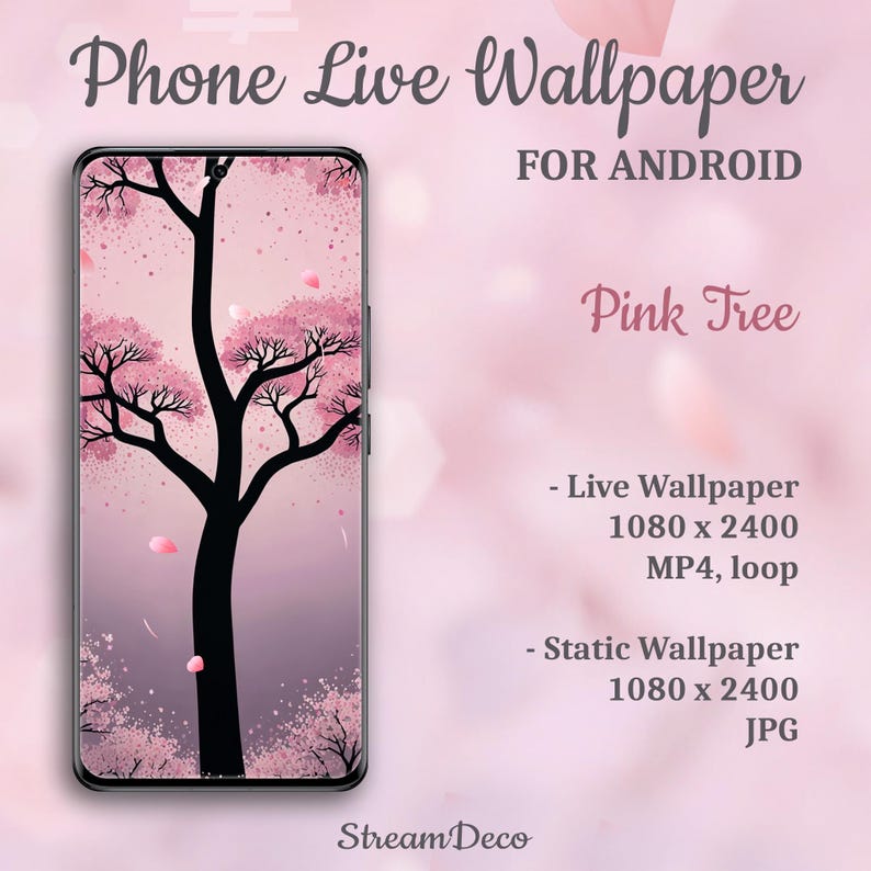 Live Wallpaper Cherry Blossom Tree, Animated Background, Dynamic Mobile ...