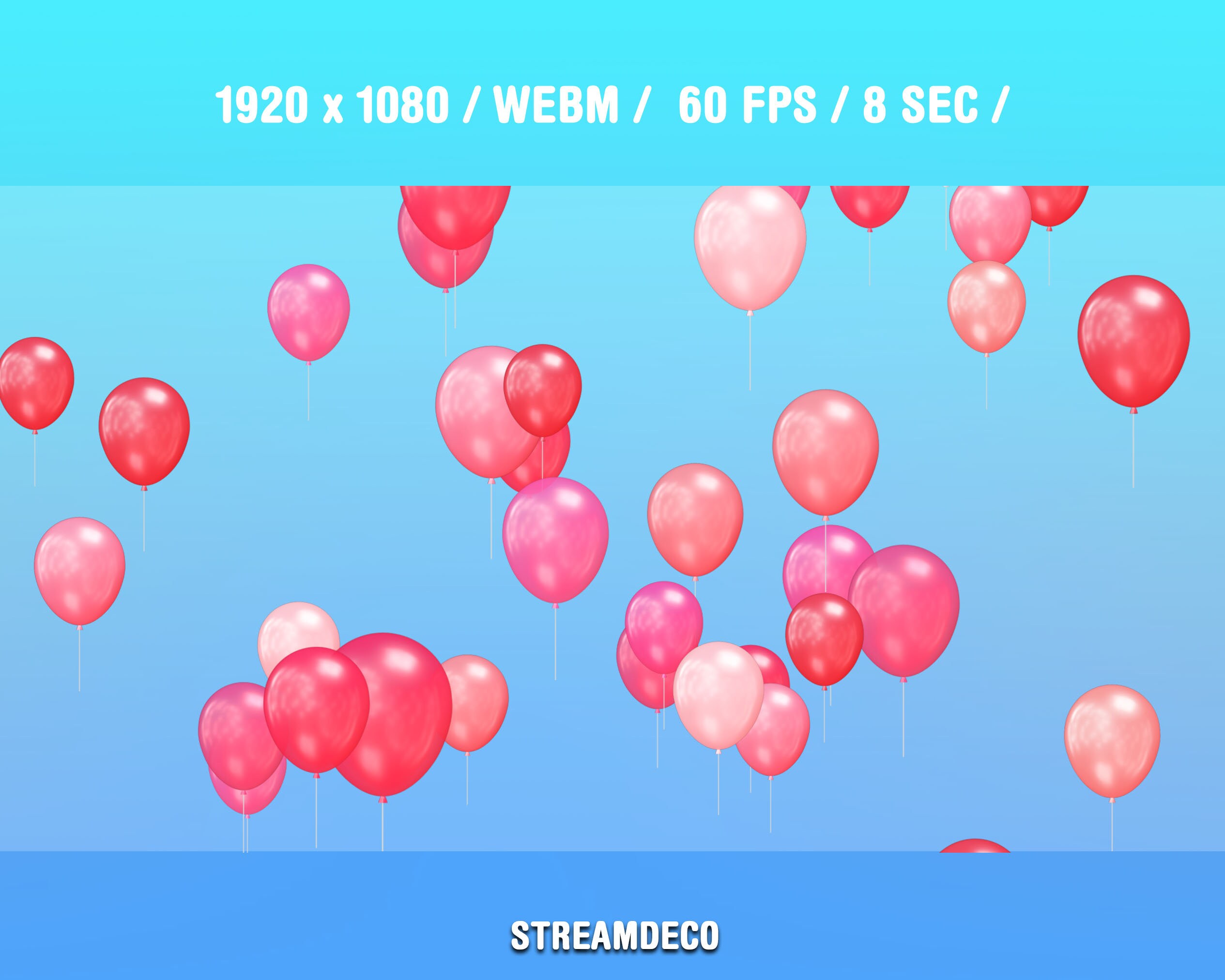 Animated Balloons Stream Decoration, Flying Pink Balloons Twitch ...
