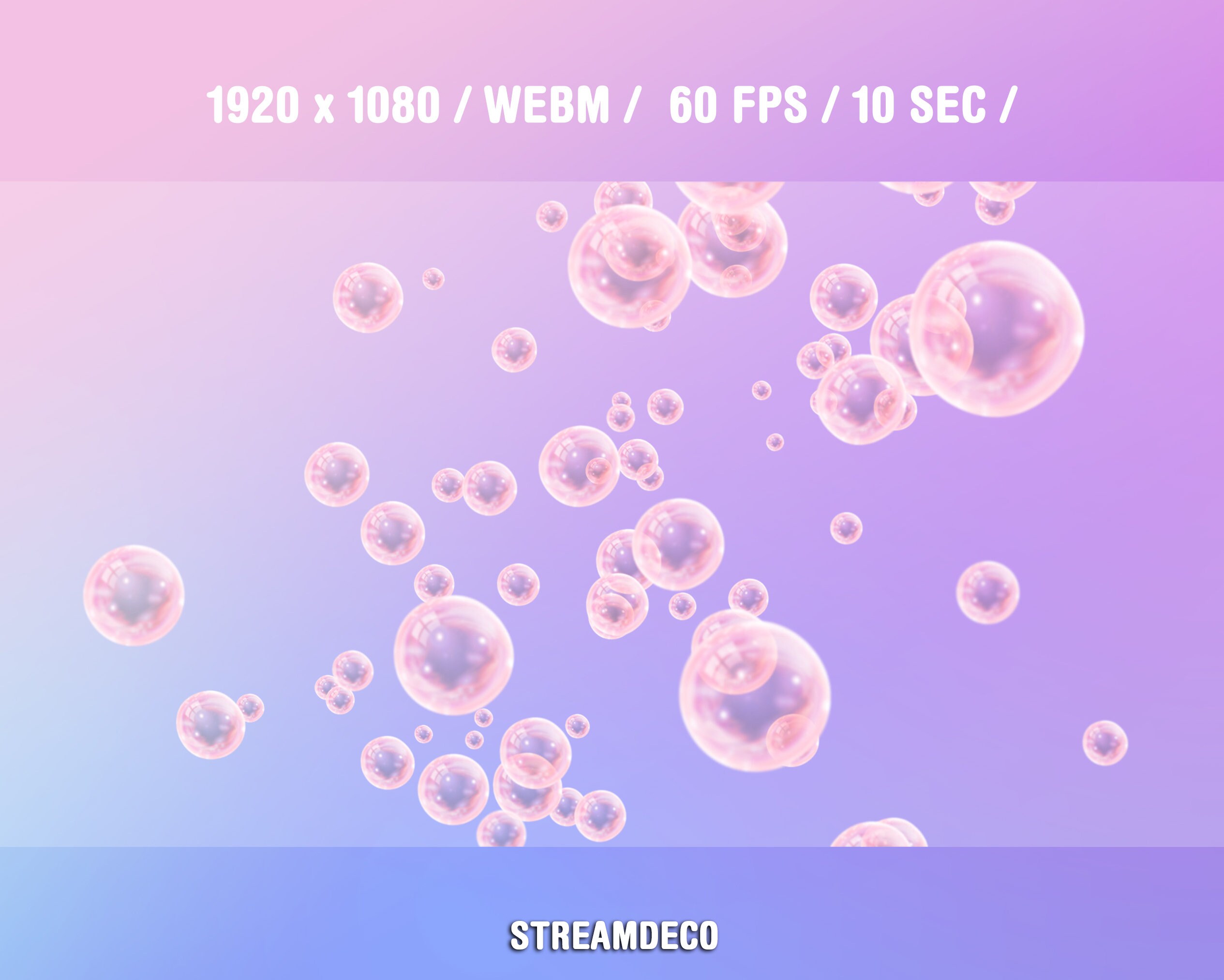 Animated Twitch Overlay Soap Bubbles, Stream Decoration, Fullscreen ...