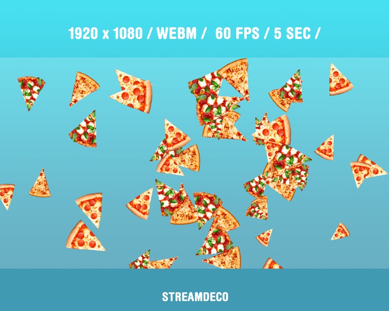 Twitch Overlay Pizza, Animated Stream Alert Pizza Shoot up New Follow ...