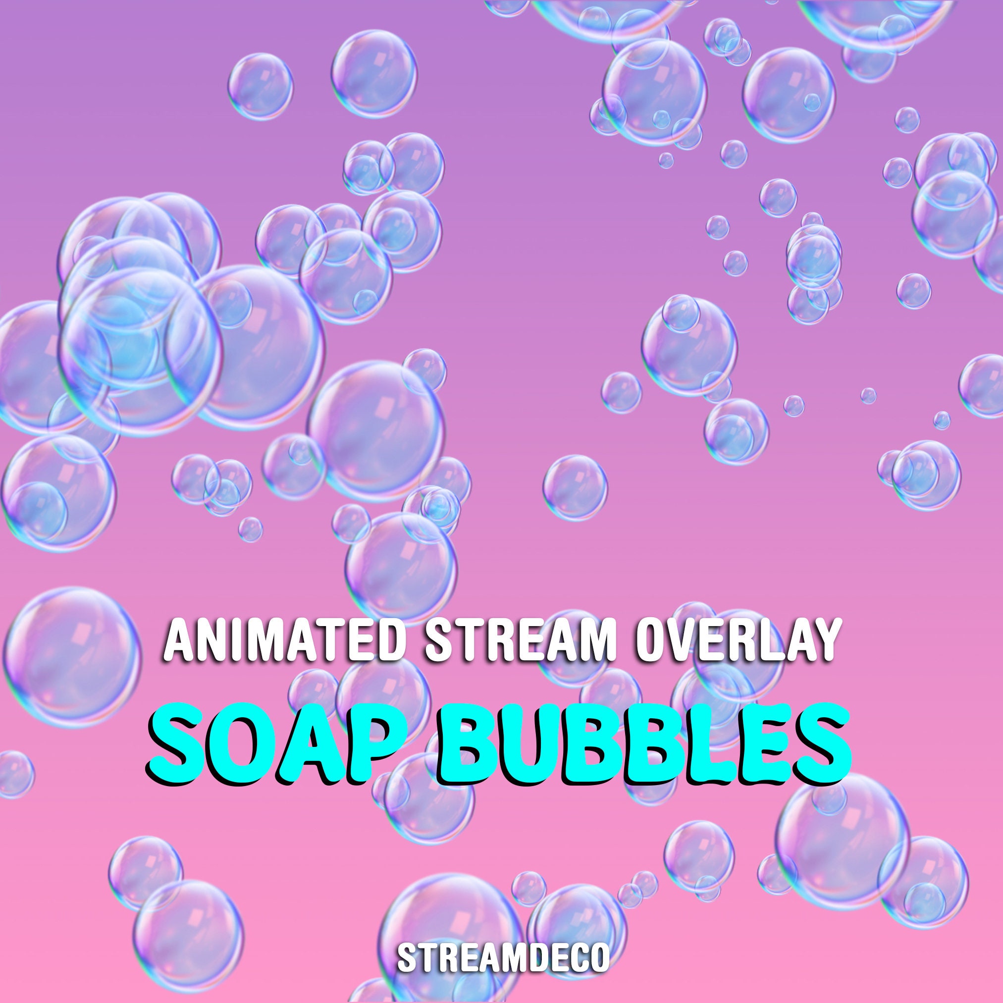 Soap Bubbles Animated Stream Decoration, Flying Blue Bubbles Twitch ...