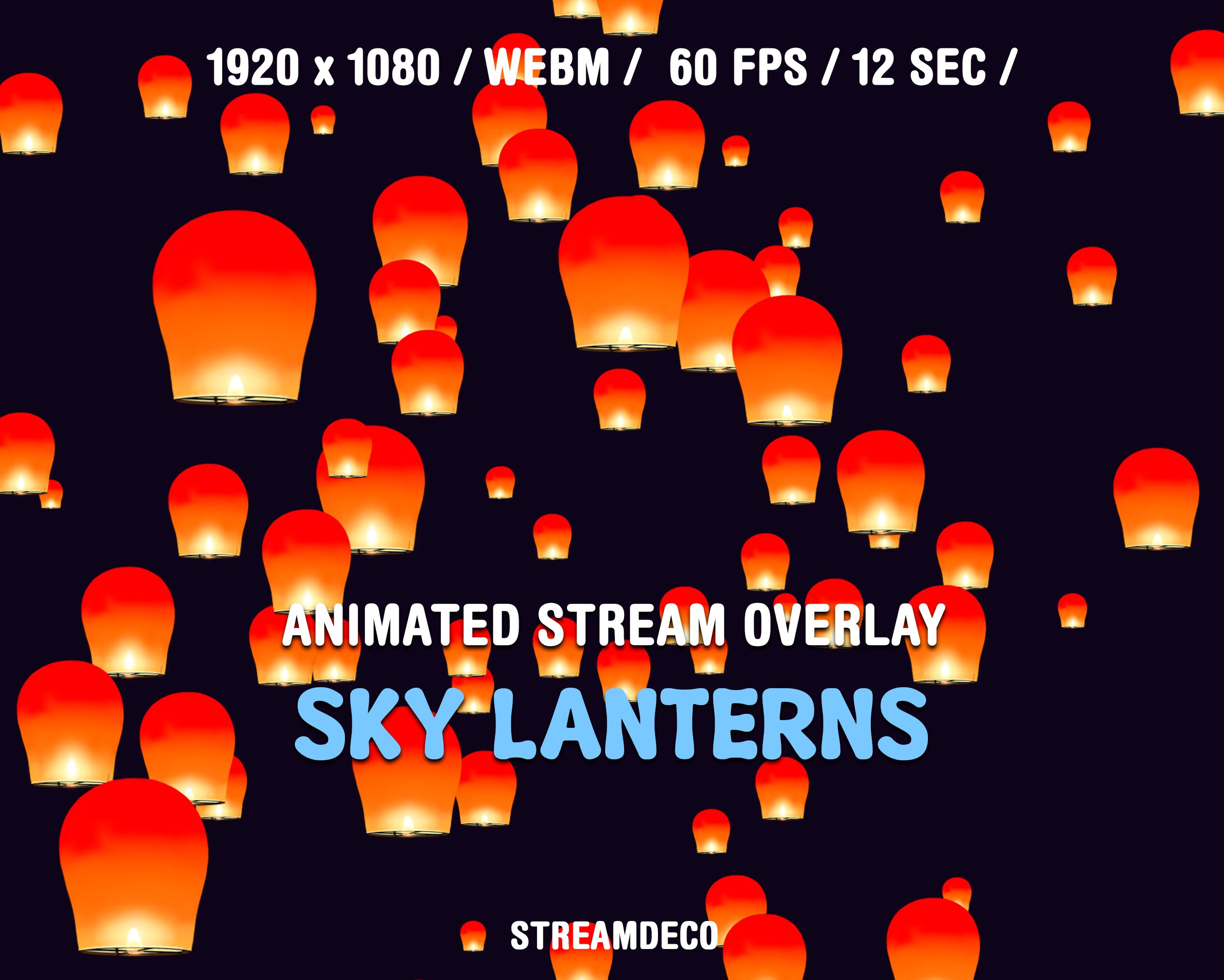 Twitch Overlay Sky Lanterns, Animated Stream Decor, Twitch Alert for ...
